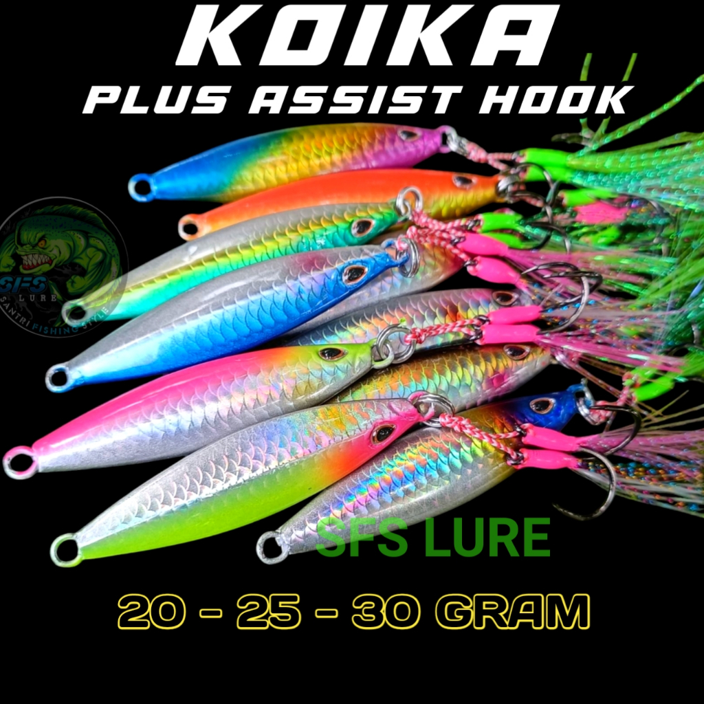 Jual Metal jig 1 set micro jig 20gram 25gram 30gram metal jig plus kail koika Siap pakai fre ...