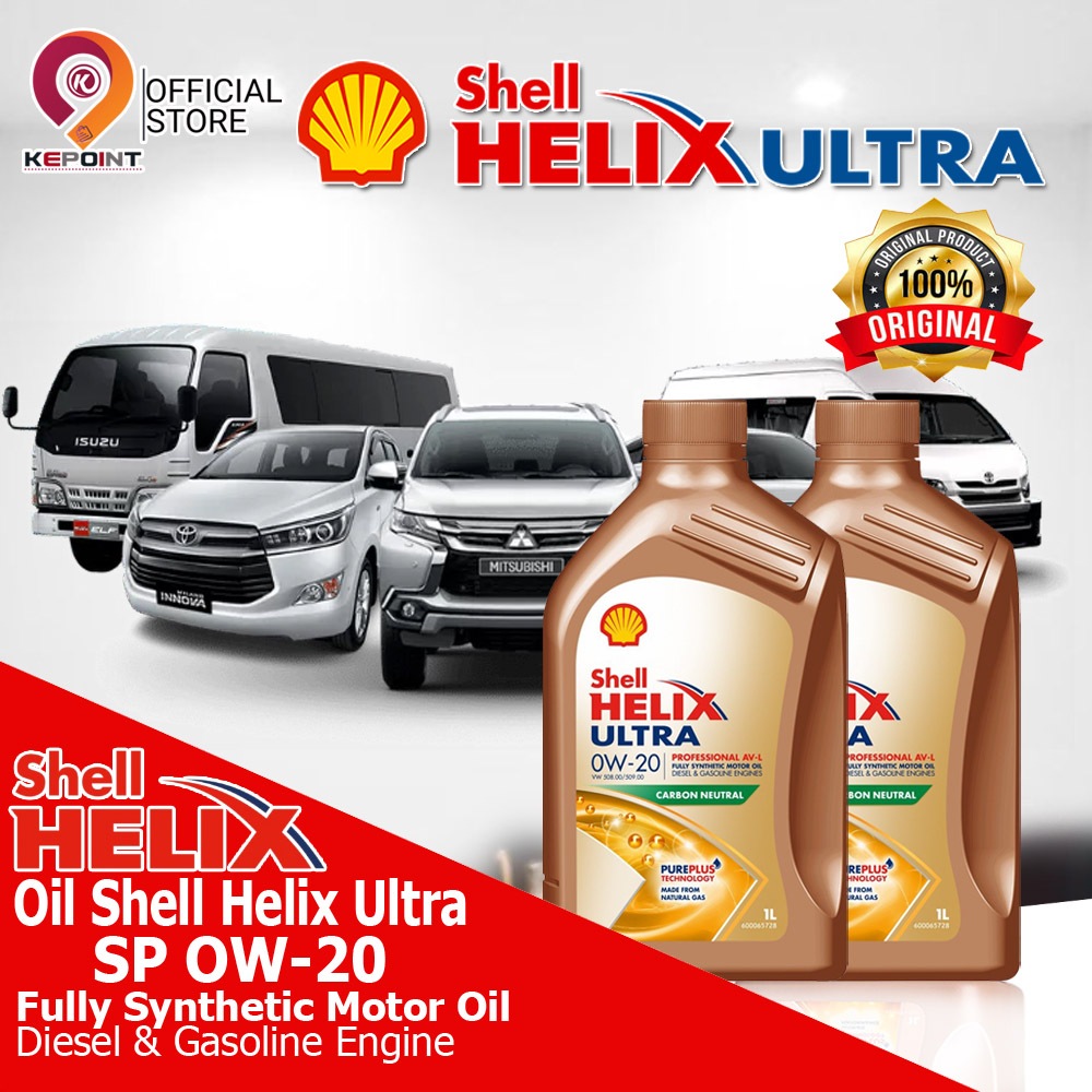 Jual C++ Oli Shell Helix Ultra OW-20 2L Motor Oil Diesel & Bensin ...