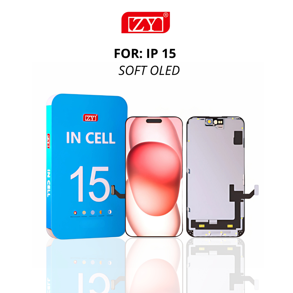 Jual ZY LCD Touchscreen for IP 15 Soft OLED Fullset Support IC Change ...