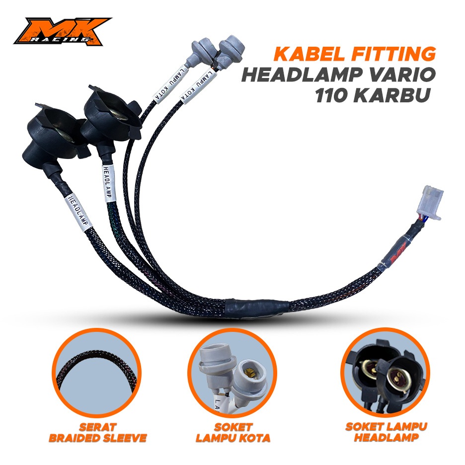 Jual Kabel Fitting Lampu Depan Headlamp Vario Karbu 110 CW Rapih Serat ...