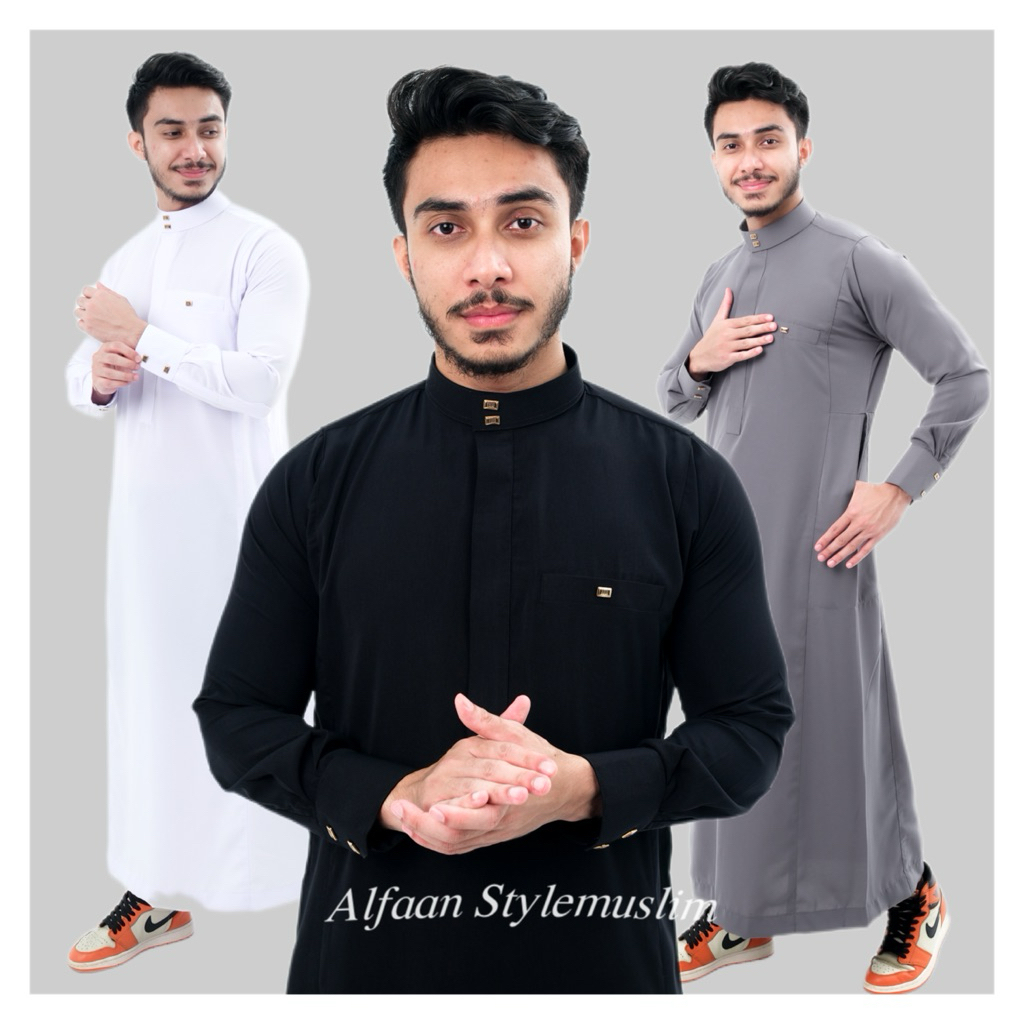 Jual Jubah slimfit azha jubah gamis pria muslim jubbah thobe busana ...