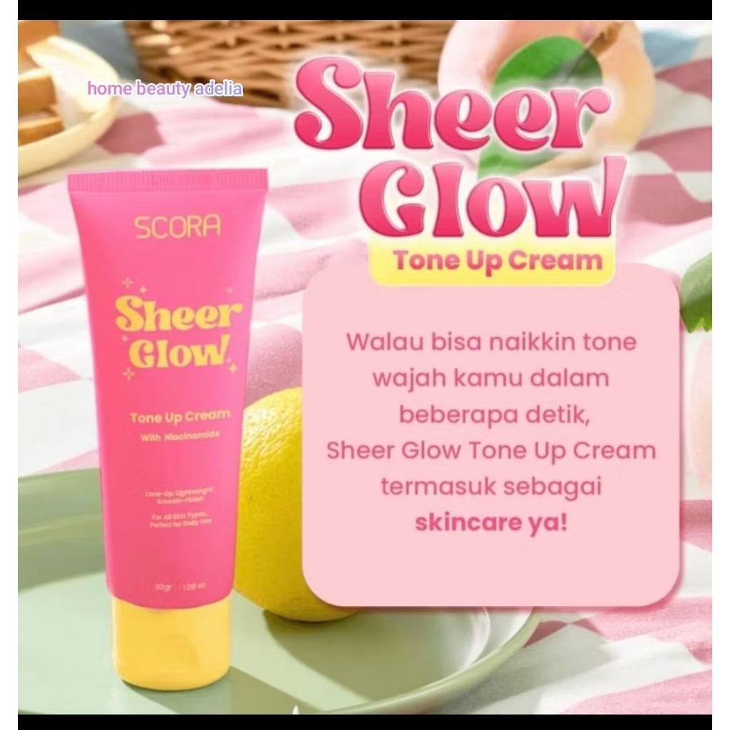 Jual SCORA Sheer Glow Tone UP Cream with niacinamide 30gr | Shopee ...