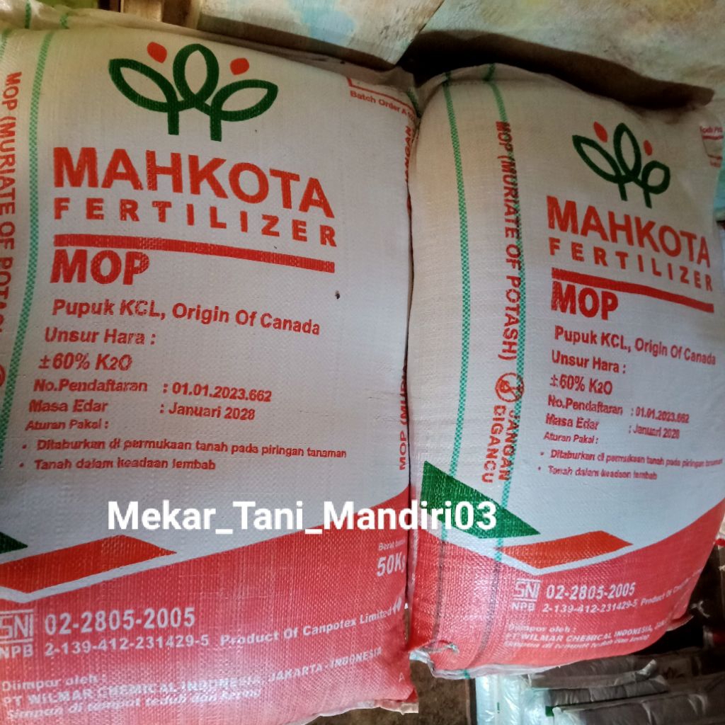 Jual Pupuk KCL Mahkota --- MOP 50 kg Pupuk ORI- Pupuk Bawaan Dari Pabrik | Shopee Indonesia