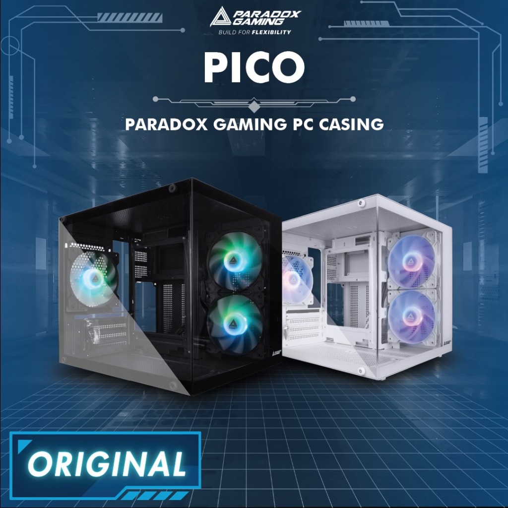 Jual Casing Pico Paradox Gaming Gratis 3 FAN ARGB Tempered Glass M-ATX ...