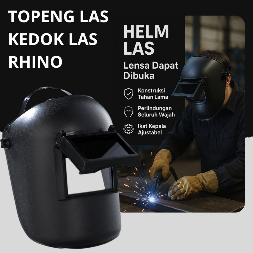 Jual Helm Las RHino Kedok Las / topeng las helm las Face shield Welding ...