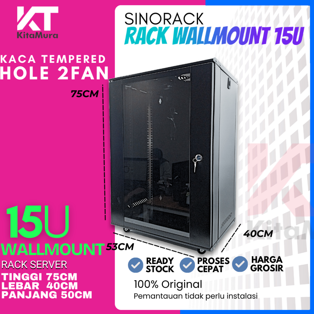Jual Wallmount Rack Server 15U, Rak Server Single Door 15U Kecil ...