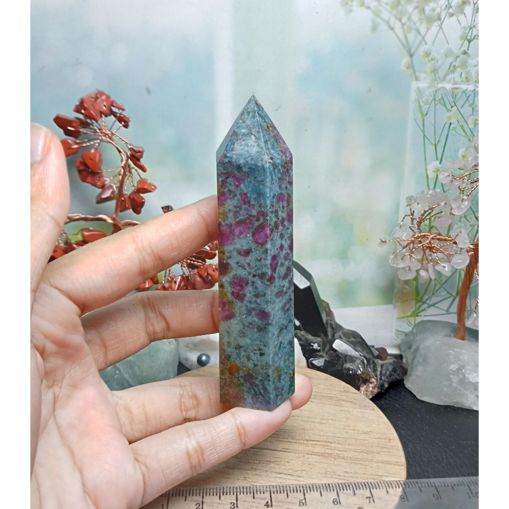 Jual Natural Stone Tower Ruby With Kyanite Point UV Reactive (5 ...