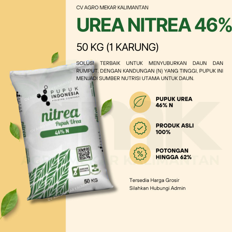 Jual Pupuk Urea Nitrea 46% N 1 Karung 50KG Original - Agro Mekar ...