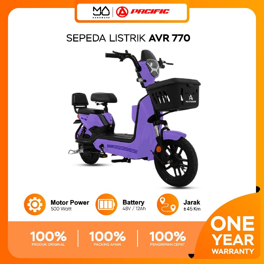 Jual Sepeda Listrik Pacific Avenger AVR 770 500 Watt - Garansi Resmi ...