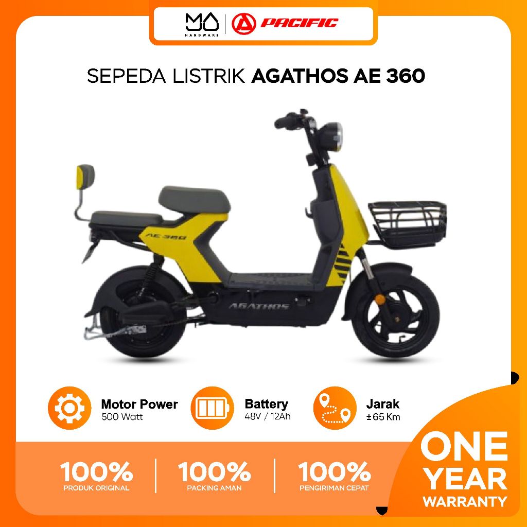 Jual Sepeda Listrik Pacific Agathos AE 360 500WATT 48V 12AH - Garansi Resmi | Shopee Indonesia