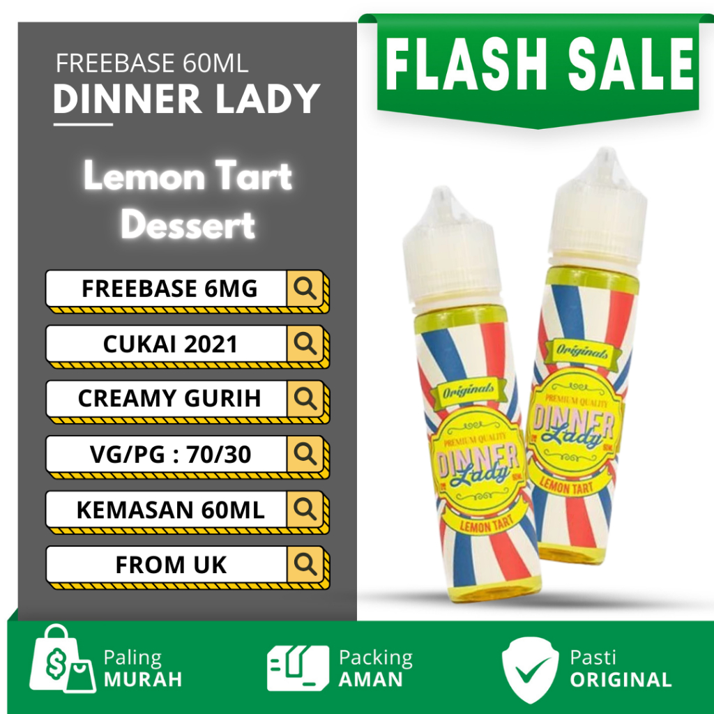 Jual Liquid Dinner Lady Lemon Tart Desserts UK 60ML by Dinner Lady ...