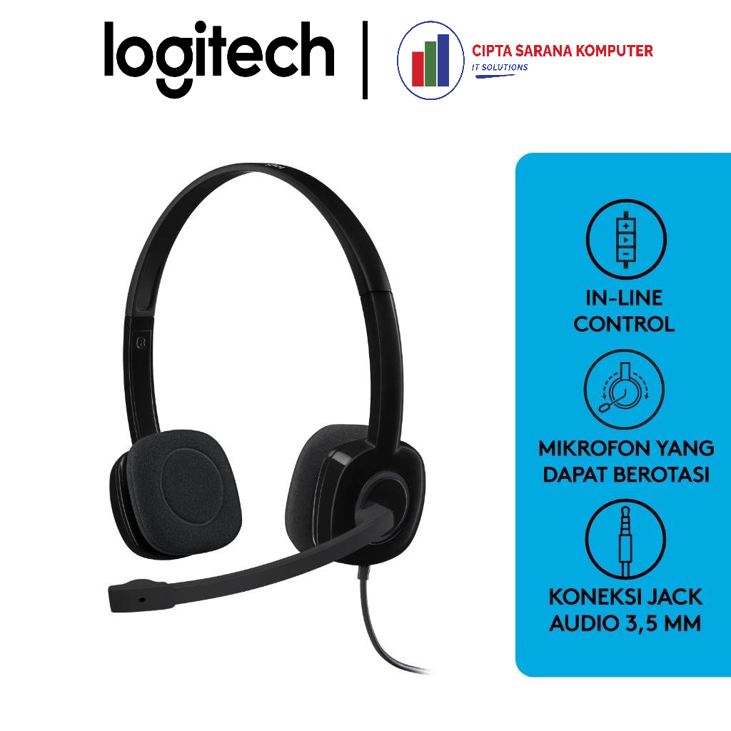 Jual Logitech H151 Headset Stereo dengan Mikrofon Noise-Cancelling dan ...