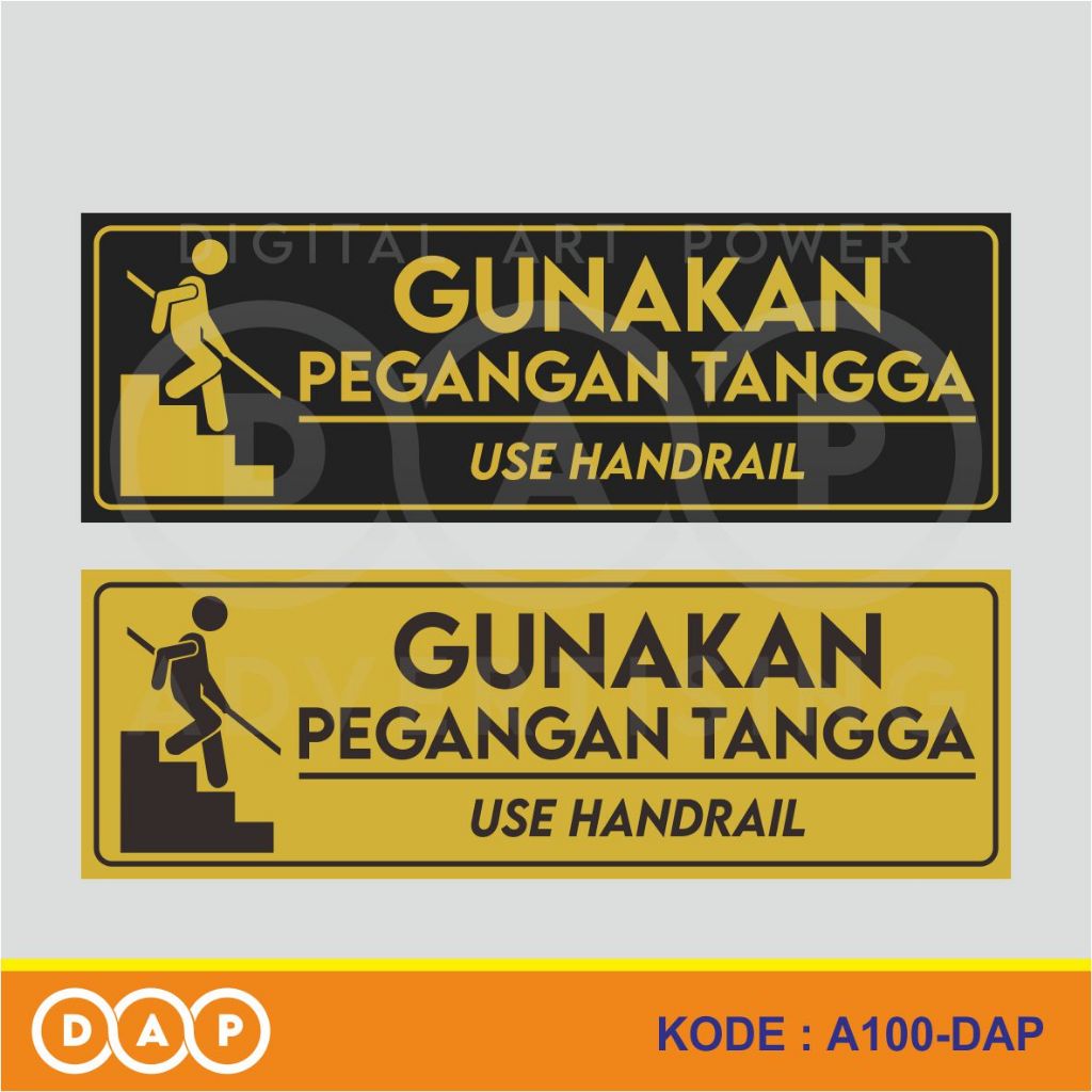 Jual A100 - Acrylic Sign, Stiker Akrilik Gunakan Pegangan Tangga, Use ...