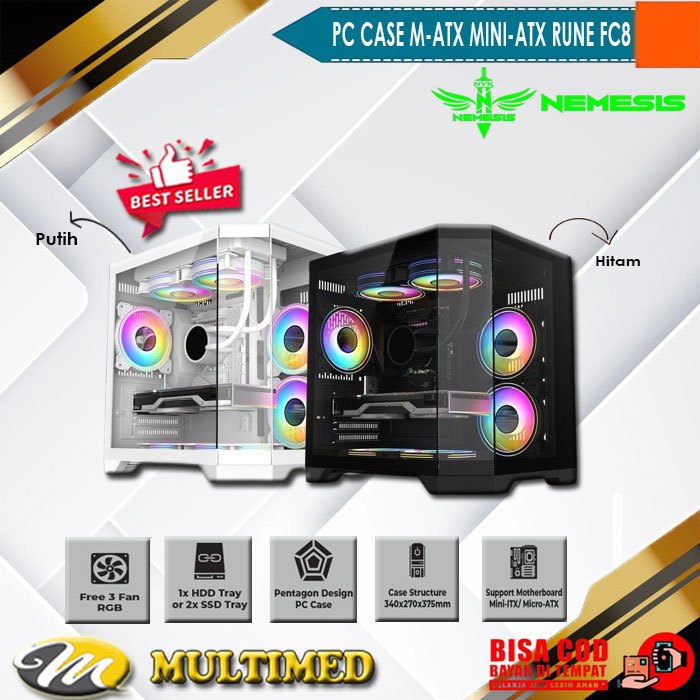 Jual PC Case M-ATX Mini-ITX NYK Nemesis RUNE FC8 | Shopee Indonesia