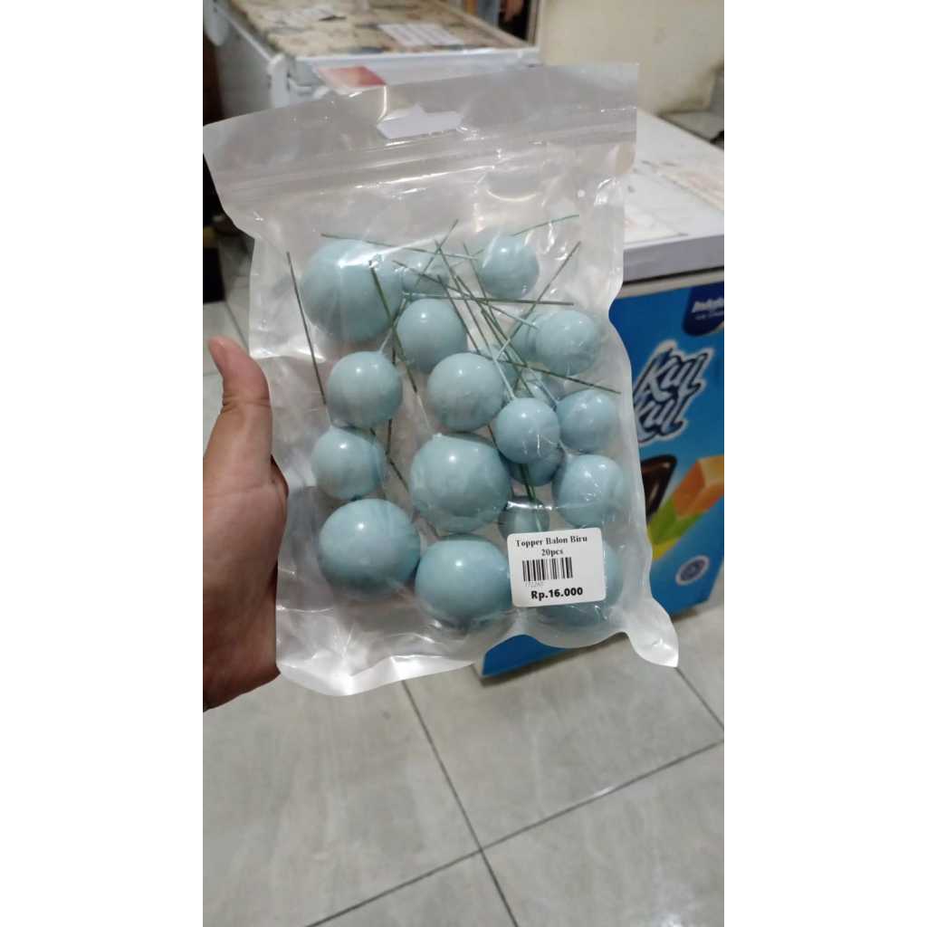 Jual topper balon biru/pink/hijau isi 20pc | Shopee Indonesia