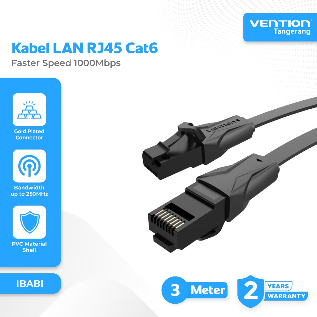 Jual Vention Kabel LAN RJ45 Cat 6 UTP Patch Cable 1000Mbps Pure Copper ...
