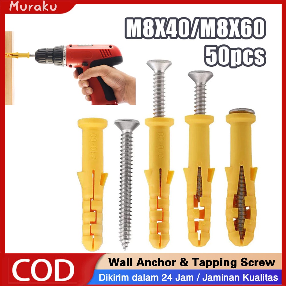 Jual 50 Set Vischer Set Piser Set Skrup Angkur Baut Set Sekrup Dinding ...