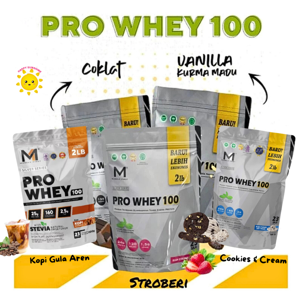 Jual M1 ProWhey 100 2LBS Free Bonus / Shaker Pro Whey - Muscle First ...