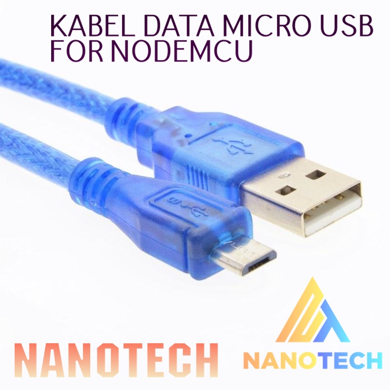 Jual Kabel Data MICRO USB Biru Cable Arduino Leonardo NodeMCU Wemos DUE ...