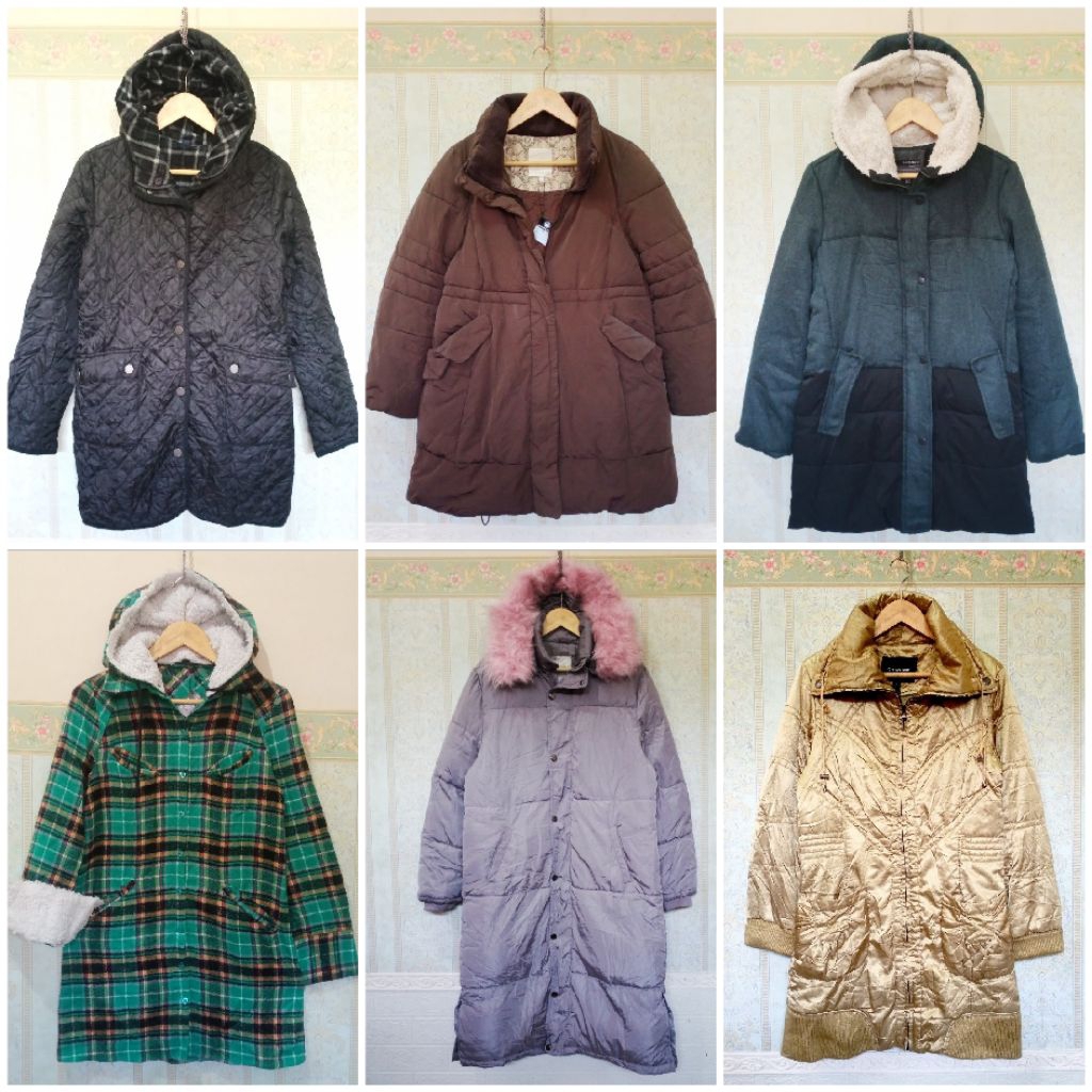 Jual Baju Hangat Tebal Winter Jacket Parka Coat Puff Puffer Flanel ...