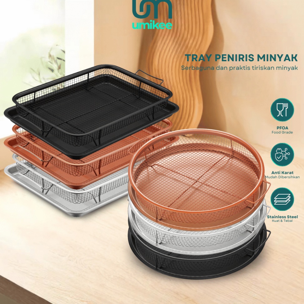 Jual Umikee Tray Peniris Minyak Dengan Nampan Stainless Steel Tebal ...