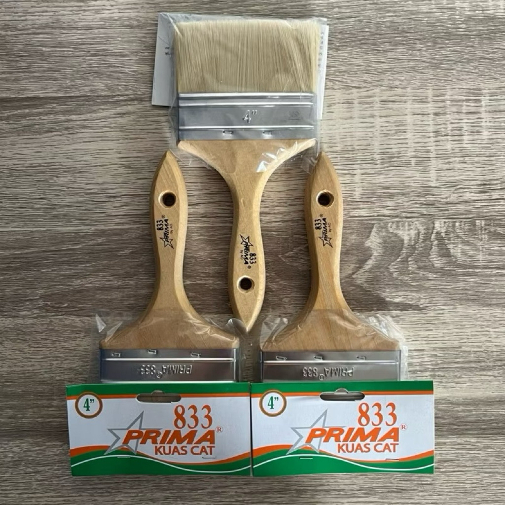 Jual HARGA GROSIR 1 LUSIN ISI 12 PCS Kuas Cat Prima Bulu Putih 4” Putih ...