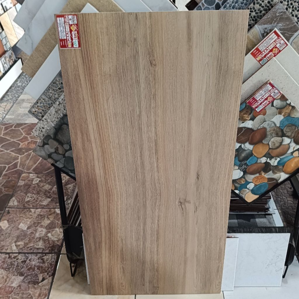 Jual Granit lantai 60x120 motif kayu Oregon brown ikad | Shopee Indonesia
