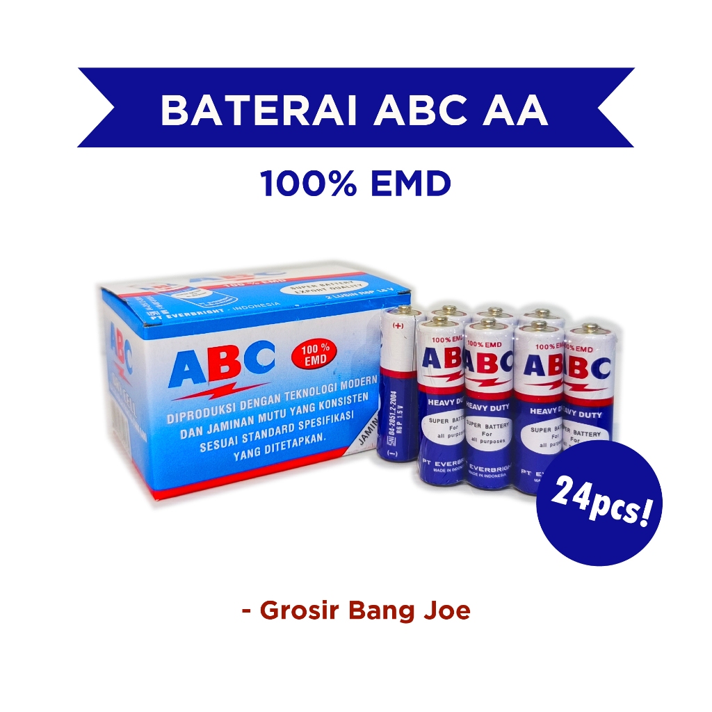 Jual ABC Baterai AA Zinc R6 Biru Box ( isi 24 ) Batu Batre Abc Jam Dinding | Shopee Indonesia