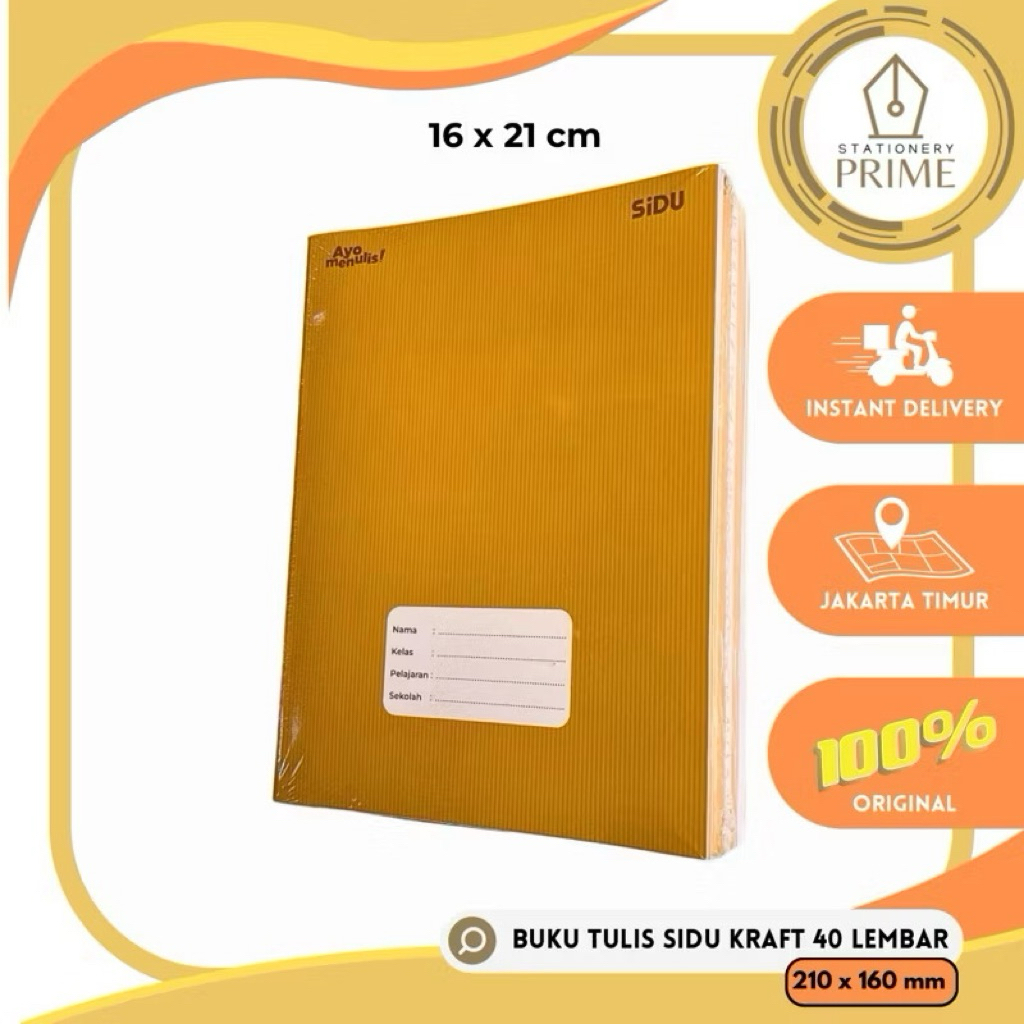 Jual Buku Tulis SiDU SAMPUL COKLAT 40 Lembar / SiDU Kraft Craft 40 ...