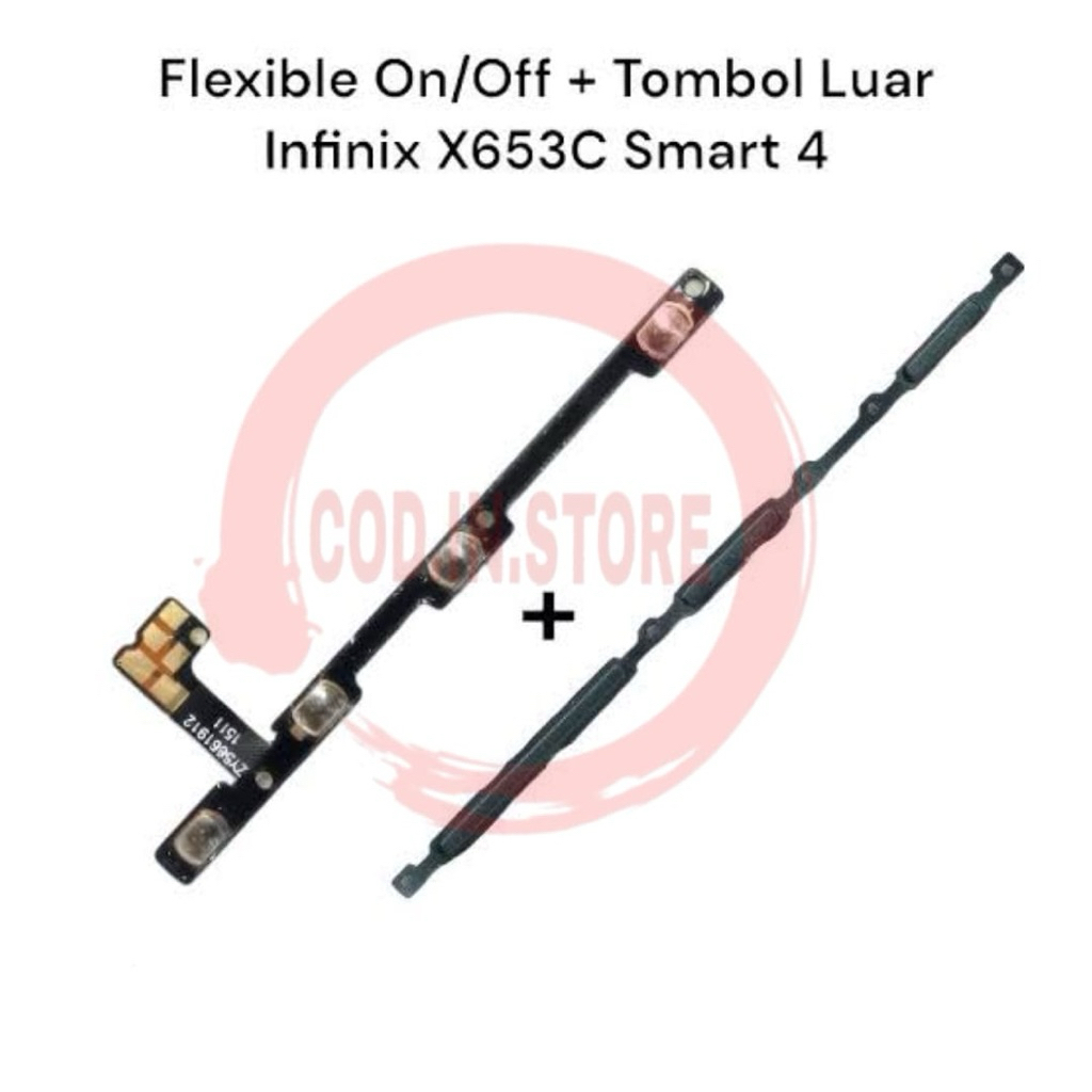 Jual Tombol Luar + Flexibel On Off Volum Infinix Smart 4 / X653C | Shopee Indonesia