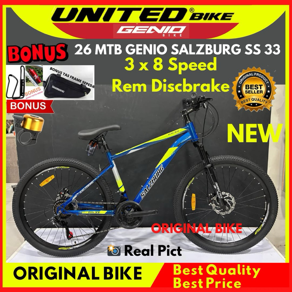 Jual Sepeda Gunung 26 MTB Genio Salzburg SS 33 Rem Discbrake Sporty New ...