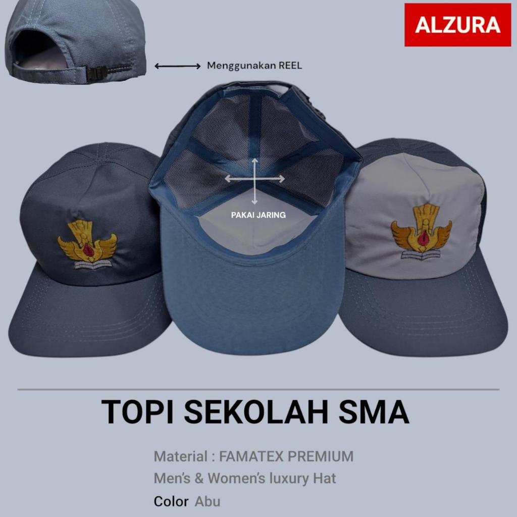Jual ALZURA - Topi Sekolah Anak SMA Laki laki & Perempuan - Topi School ...