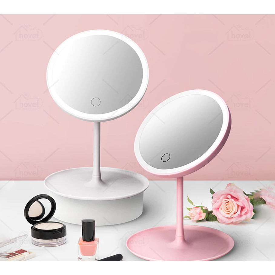 Jual Cermin Makeup Mirror LED Light Tombol Touch Screen Aesthetics ...