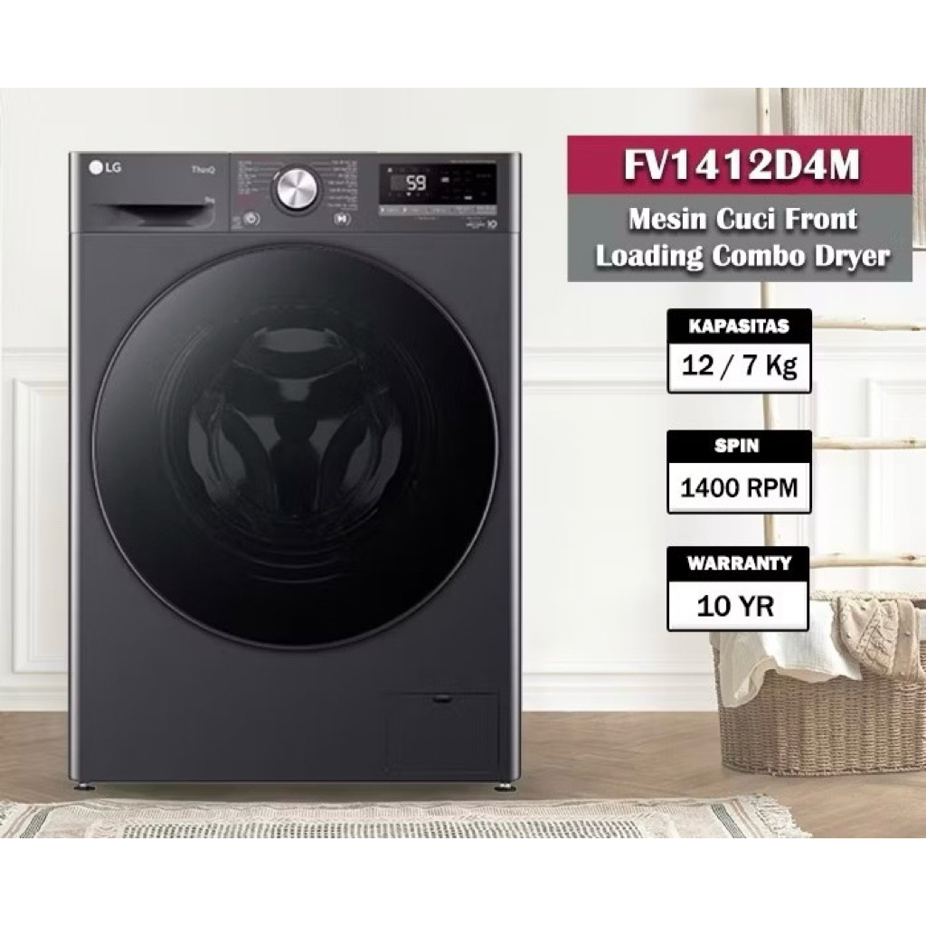 Jual MESIN CUCI DAN DRYER PENGERING LG WASHER 12 kg AND DRYERS 7 Kg ...