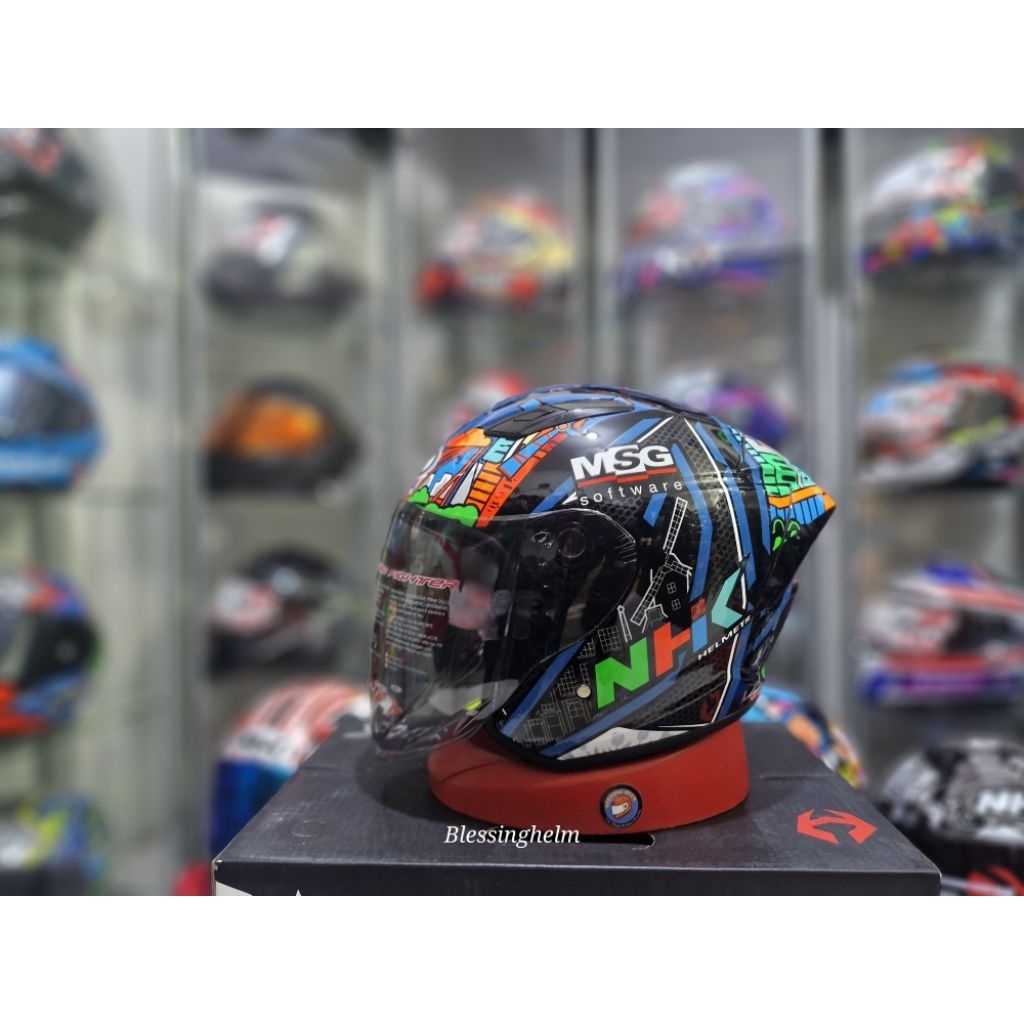 Jual NHK R1 ELITE MOTIF BO BEN SERI 6 ROTERDAM HELM OPEN FACE | Shopee ...
