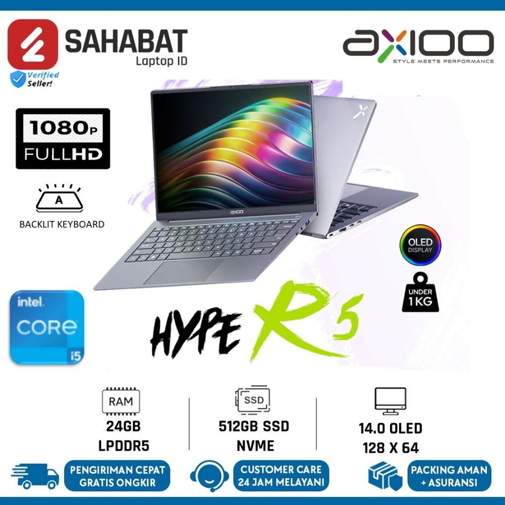 Jual Laptop AXIOO MYBOOK HYPE R5 Intel i5 1213U Ram 24GB 512GB SSD 14.0 ...