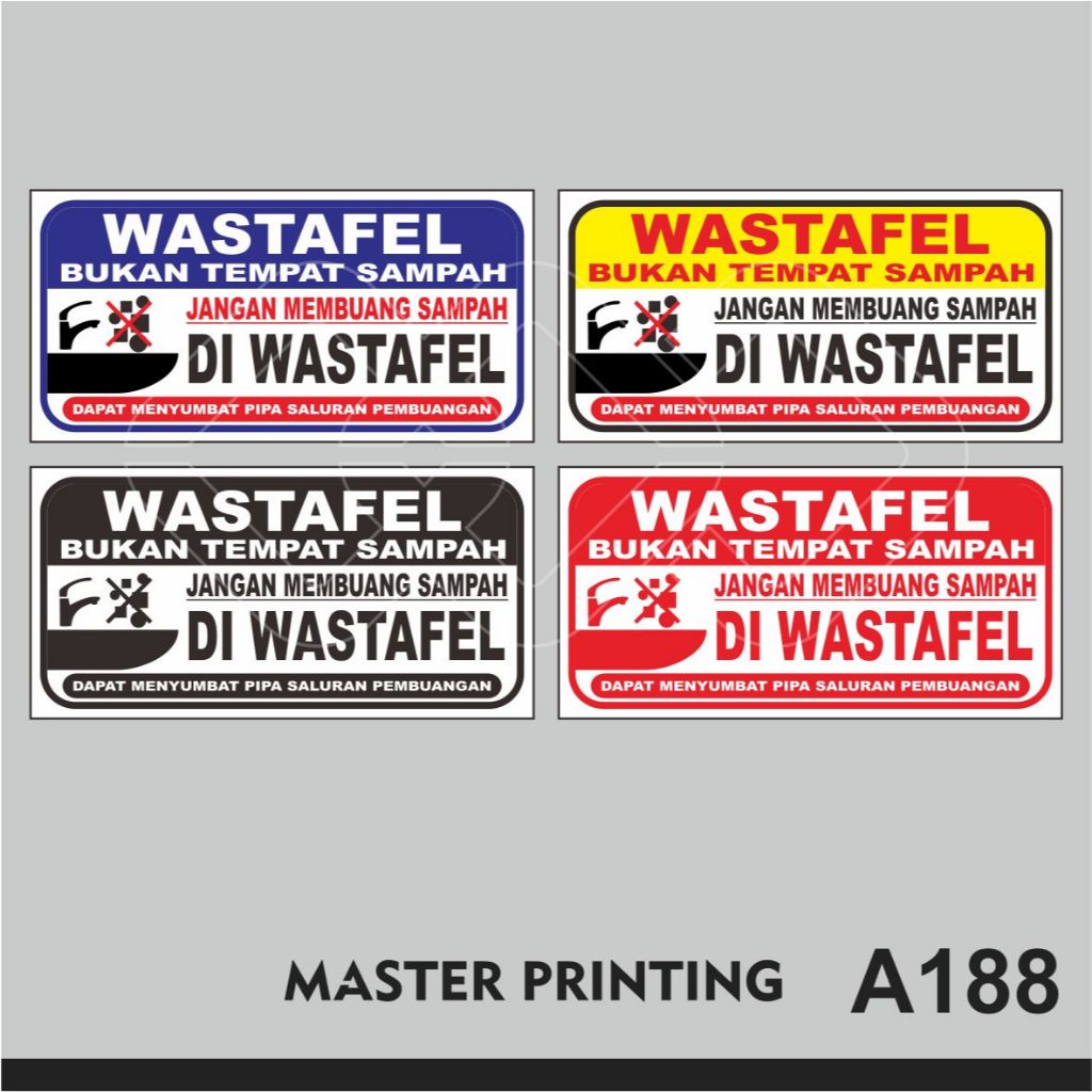 Jual A188 - Akrilik Dilarang /Jangan Buang Sampah di Wastafel, Acrylic ...