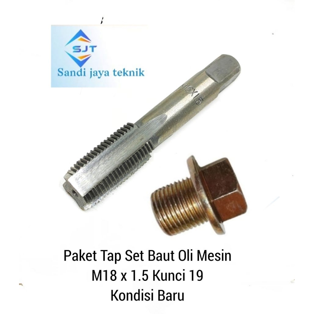Jual Paket Tap set Baut Tutup Oli Mesin / Baut Tap Karter M18 x 1.5 Kunci 19 Tap M18x1.5 ...