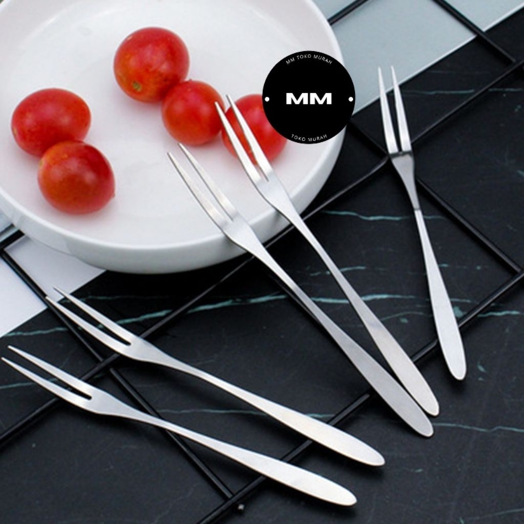 Jual 10pcs garpu buah stainless garpu mini garpu kecil cake kue ...