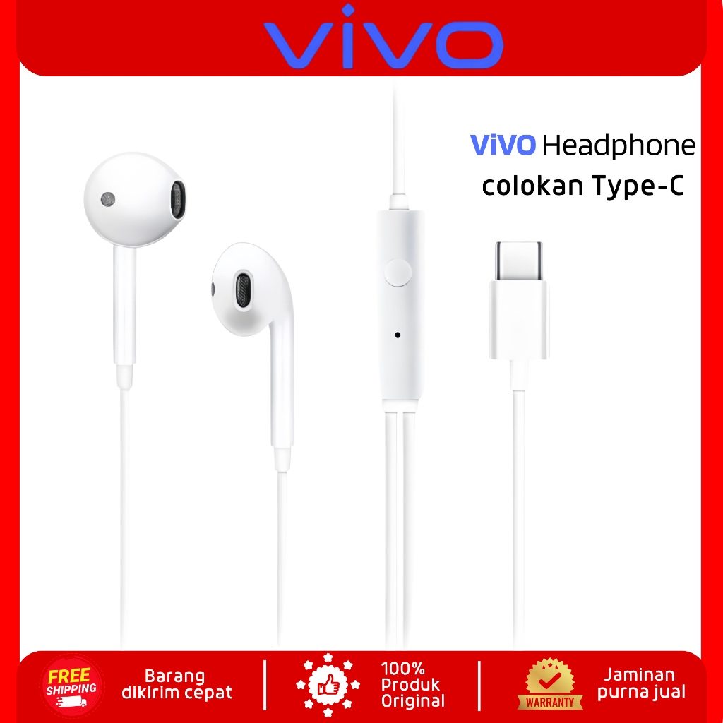 Jual Headset Vivo Type-C Original - Earphone Berkualitas dengan ...