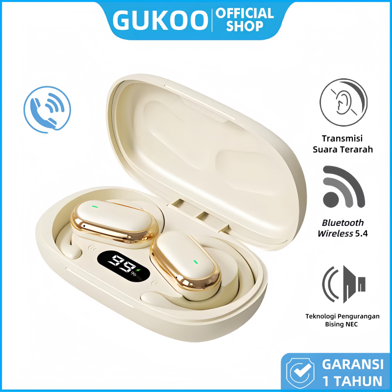 Jual GUKOO Bluetooth headset OWS noise reduction, built-in charging ...