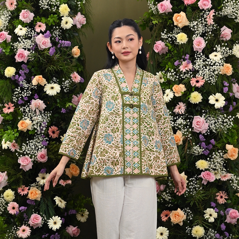 Jual NONA RARA - Klarisa Cirebon T4088, Baju kerja batik blouse wanita ...