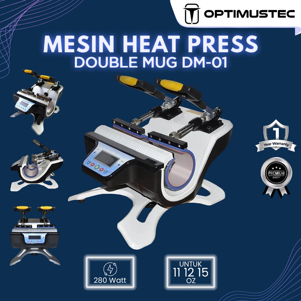 Jual OPTIMUSTEC Mesin Press Sablon DM-01 Double Mug/Gelas/Asbak/Tumbler ...