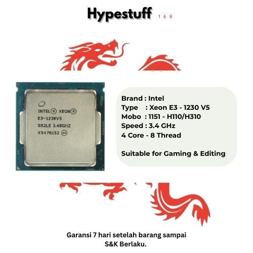 Jual Xeon E3 1230v5/1270v5 LGA 1151 Setara i7 7700 | Support H110 | CPU Gaming & Editing Murah ...