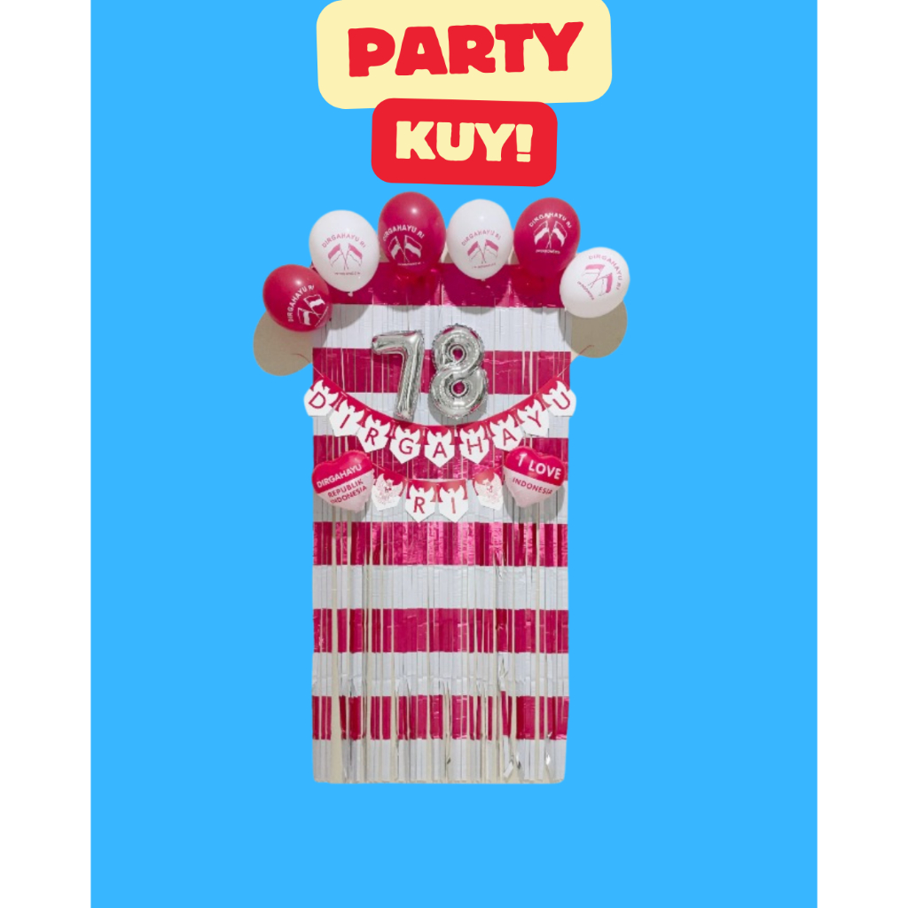 Jual Tirai rumbai foil merah putih besar tirai 17 agustus tirai ...
