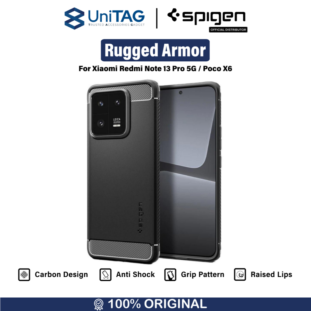 Jual Case Poco X6 Redmi Note 13 Pro 5G Spigen Rugged Armor Matte Softcase | Shopee Indonesia