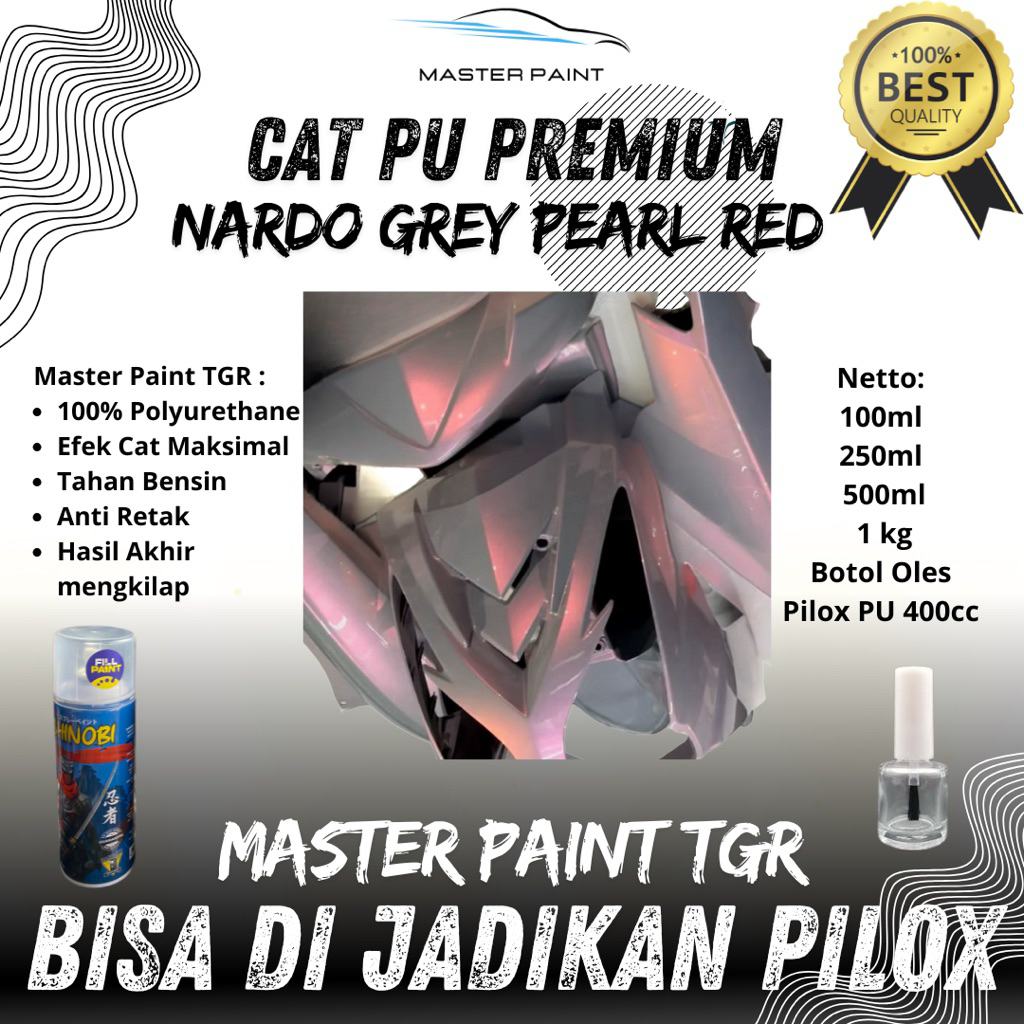 Jual (BISA DI JADIKAN PILOX) CAT NARDO GREY PEARL RED | CAT PU NARDO ...
