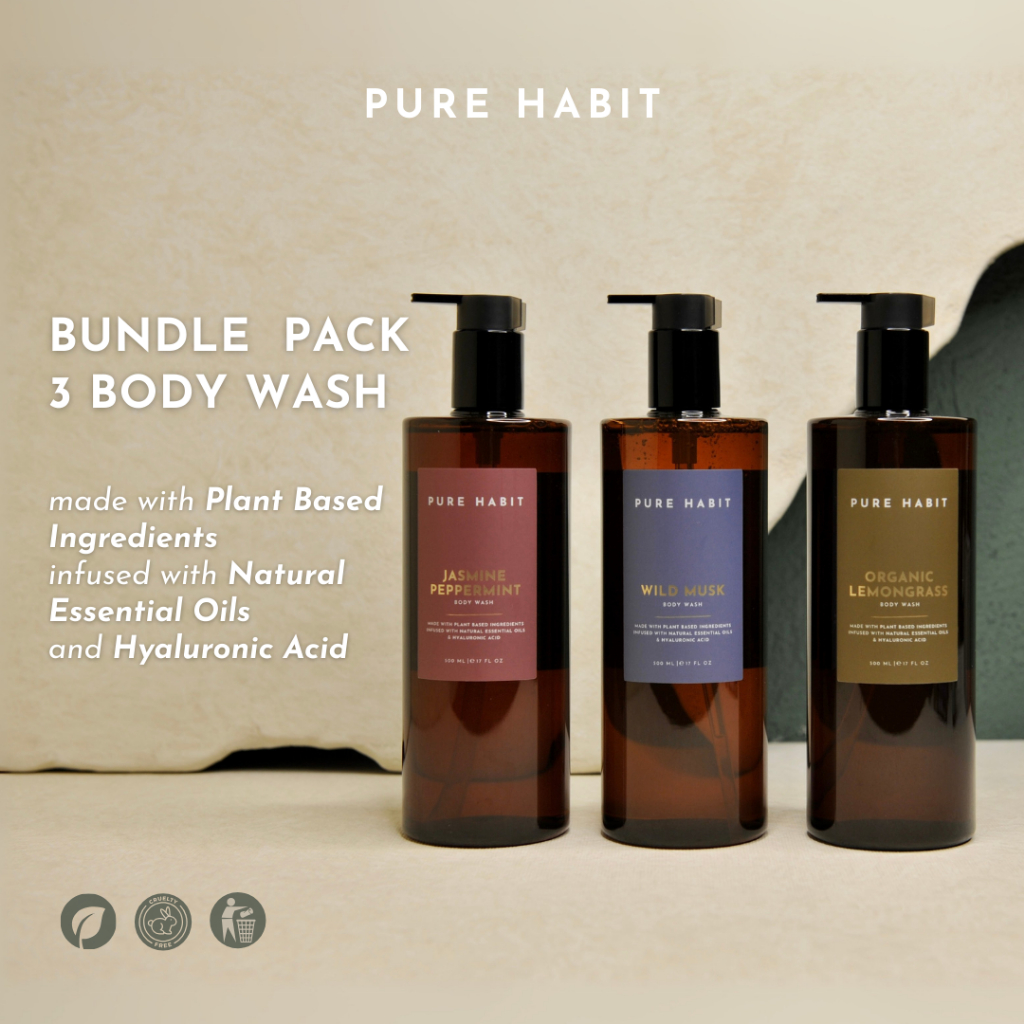 Jual PUREHABIT - [Bundle] 3pcs Natural Body Wash 500 ml | Shopee Indonesia