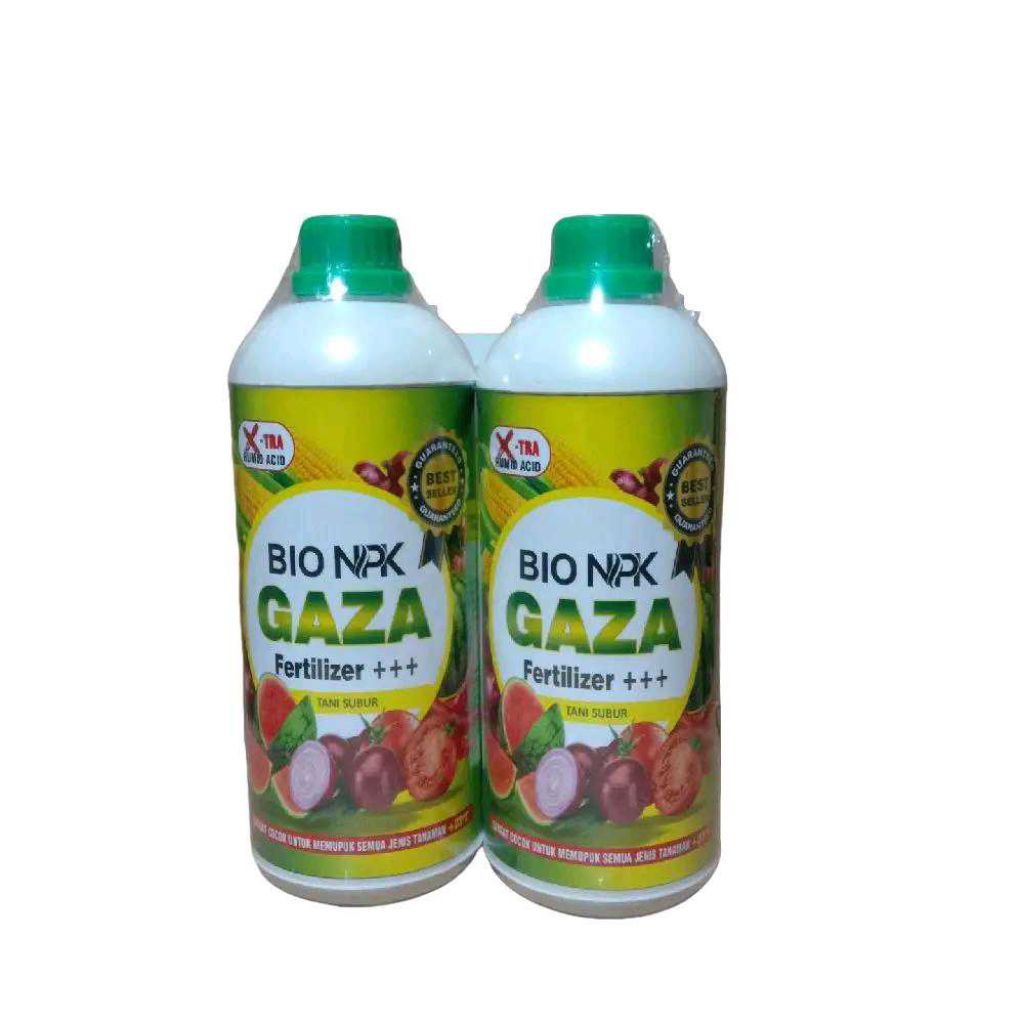 Jual GAZA TANI SUBUR Bio NPK Cair Plus Kalium Humad & ZPT Penyubur Akar Batang Daun Bunga Buah ...