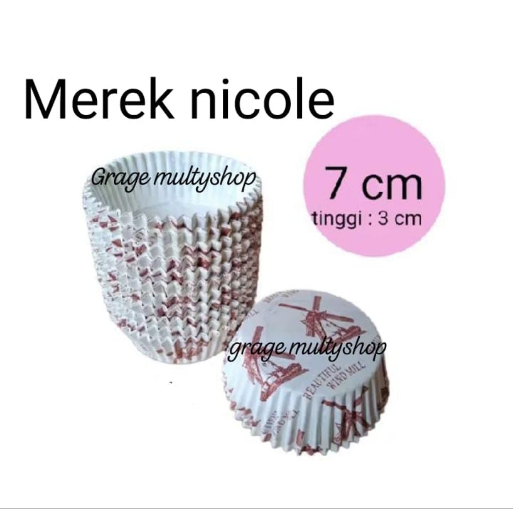Jual paper cup / cup roti laminasi bulat diameter 7 merek nicole 1 roll ...